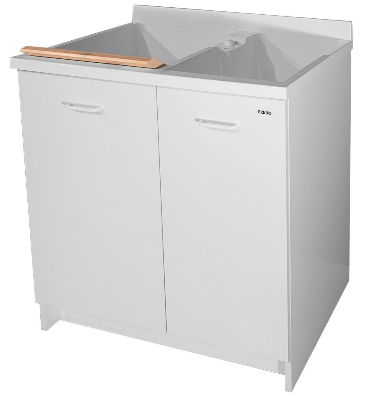 Mobile Lavatoio 80x60x85cm 2 Ante 2 Vasche Asse in Legno Montegrappa ...