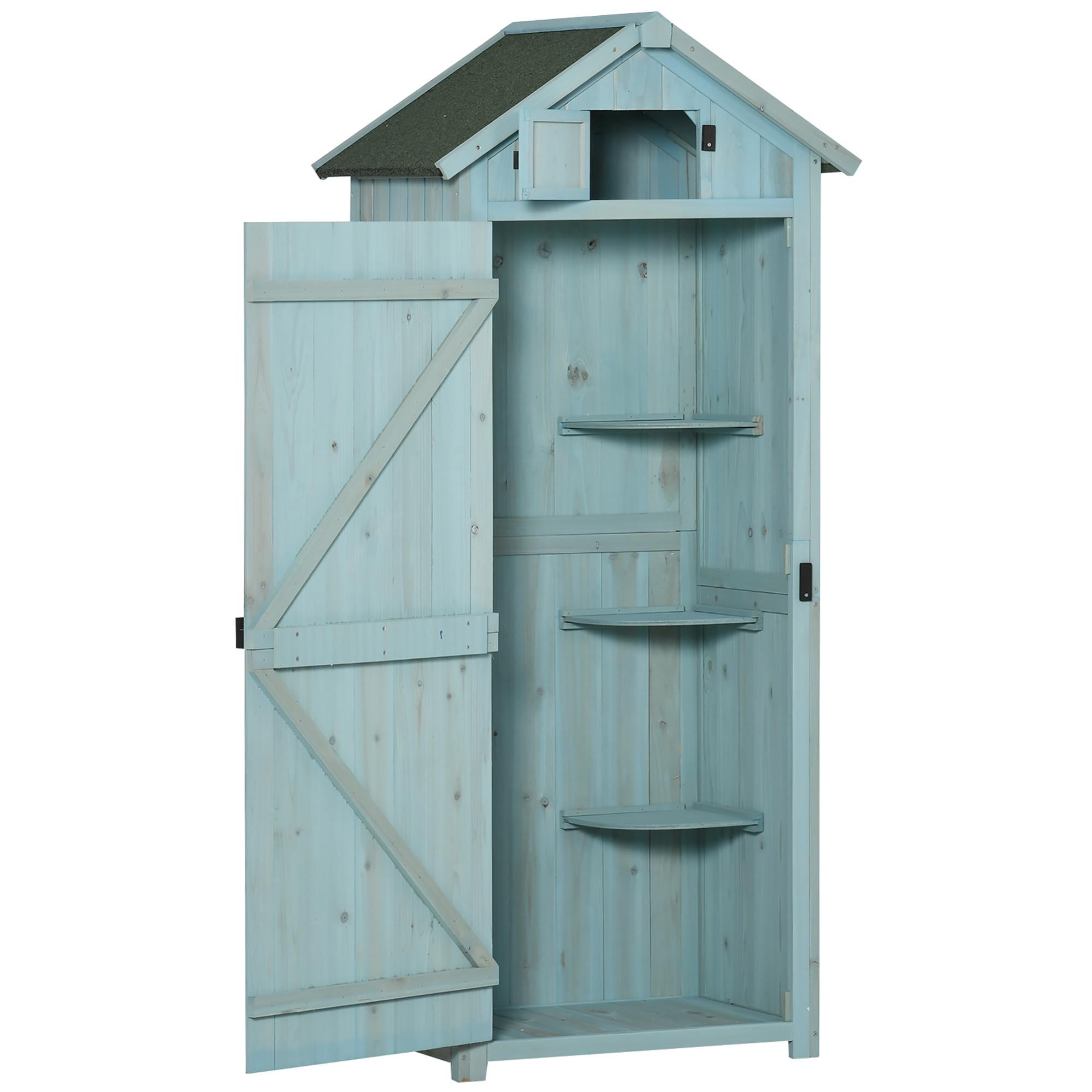 Casetta Box da Giardino Porta Attrezzi 77x54,2x179 cm 3 Ripiani in ...
