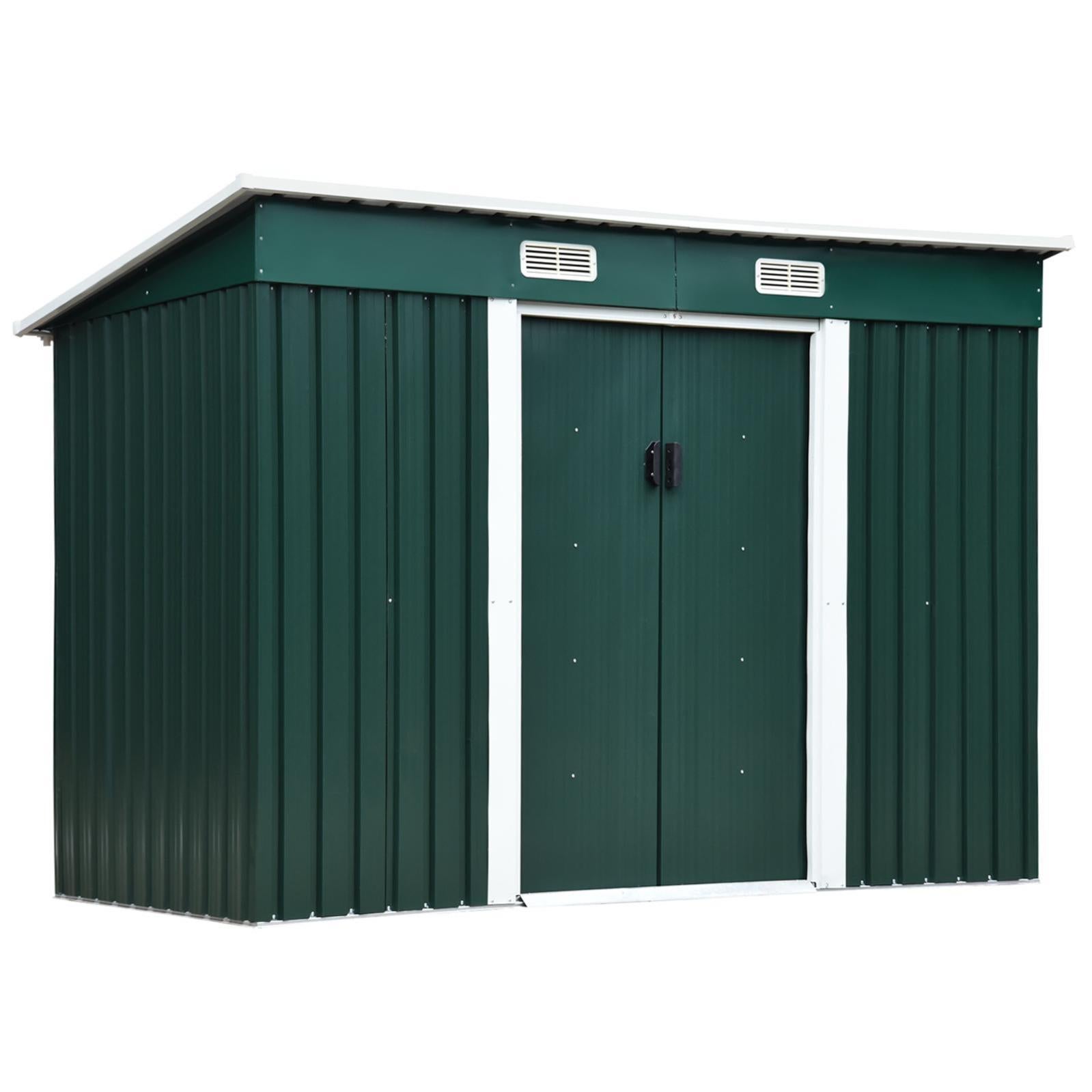 Casetta Box da Giardino 255x133x182 cm in Acciaio Verde | Leroy Merlin