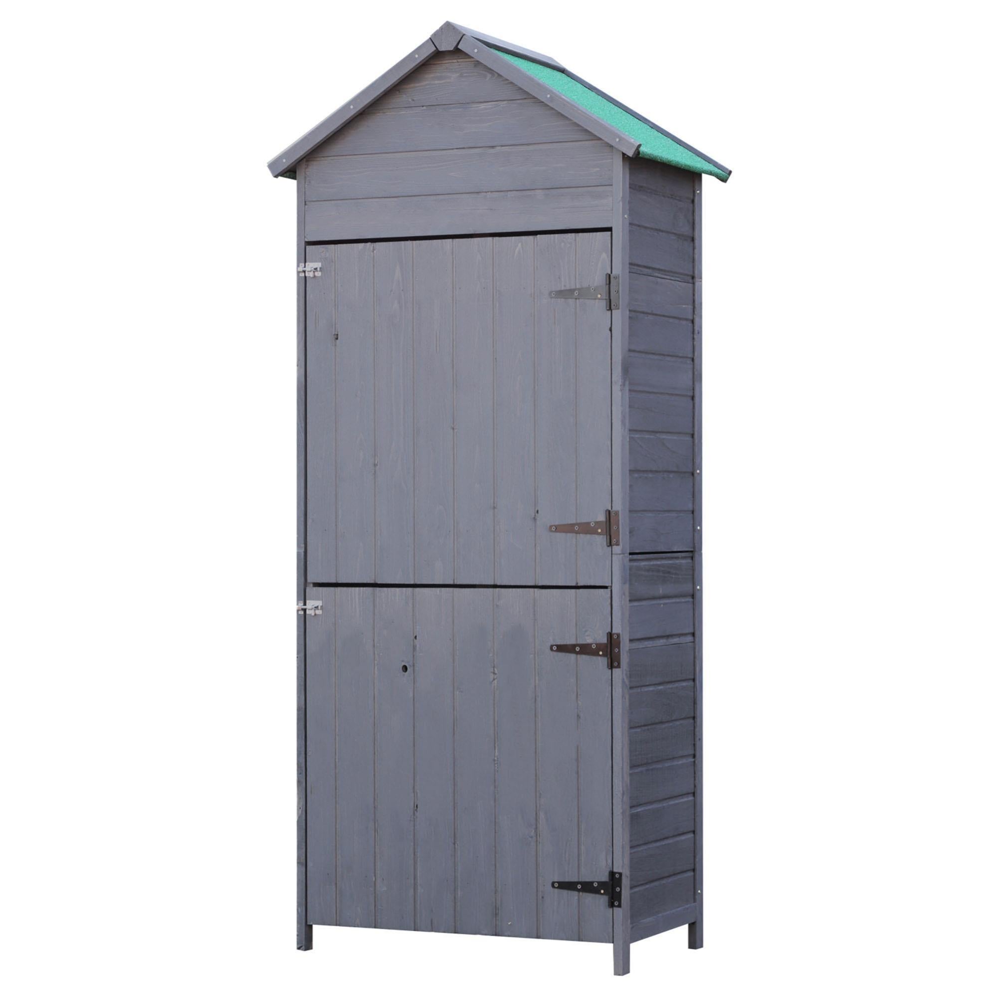 Casetta Box da Giardino 89x50x190 cm in Legno Grigio | Leroy Merlin