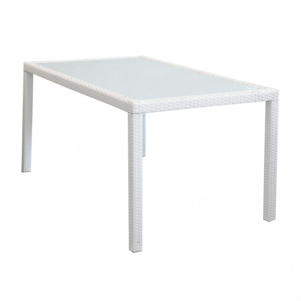 Tavolo Azore 150x90 cm in Wicker Bianco | Leroy Merlin