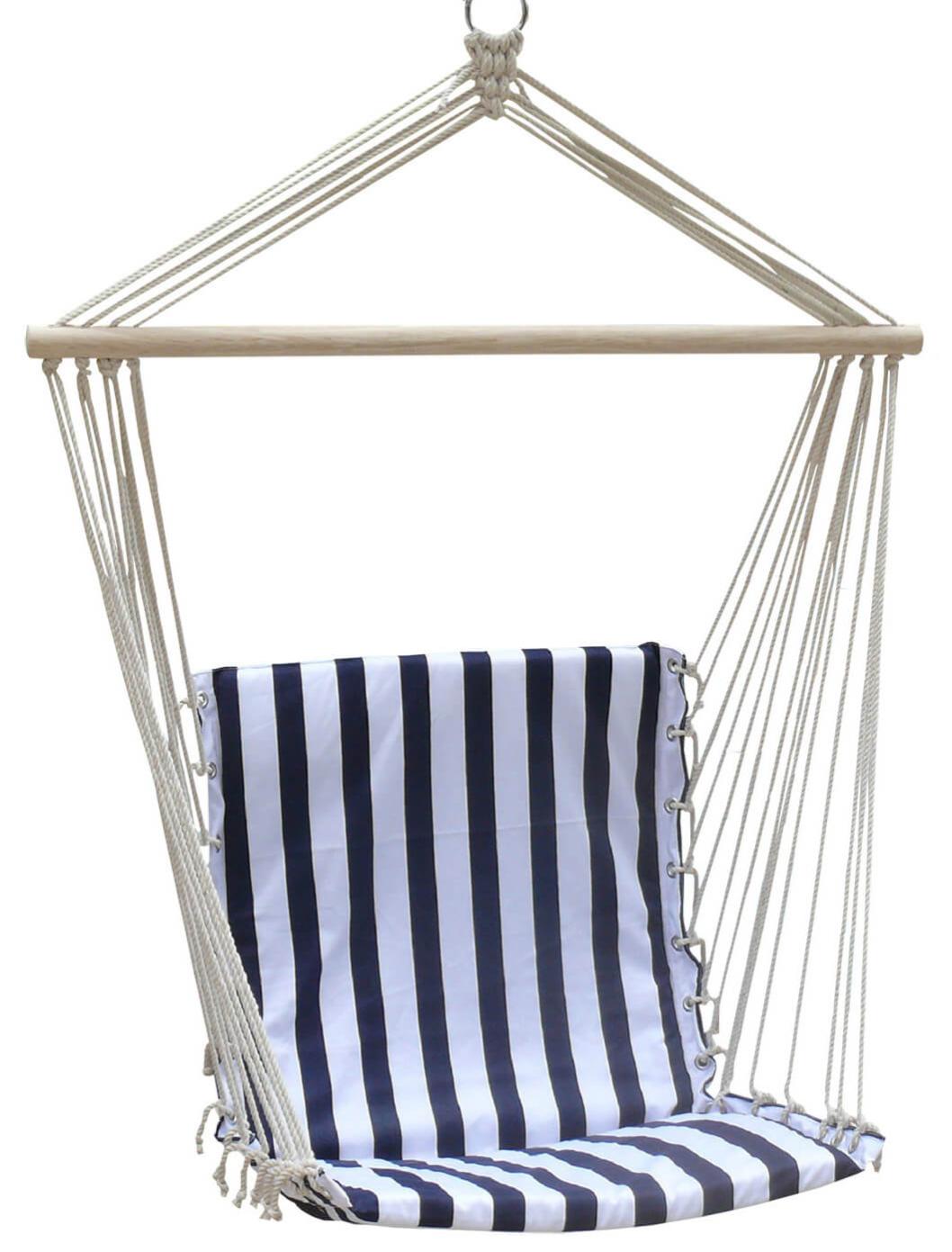 Amaca Sedia da Giardino in Tessuto 100x50 cm 100Kg Bauer Blu e Bianco ...