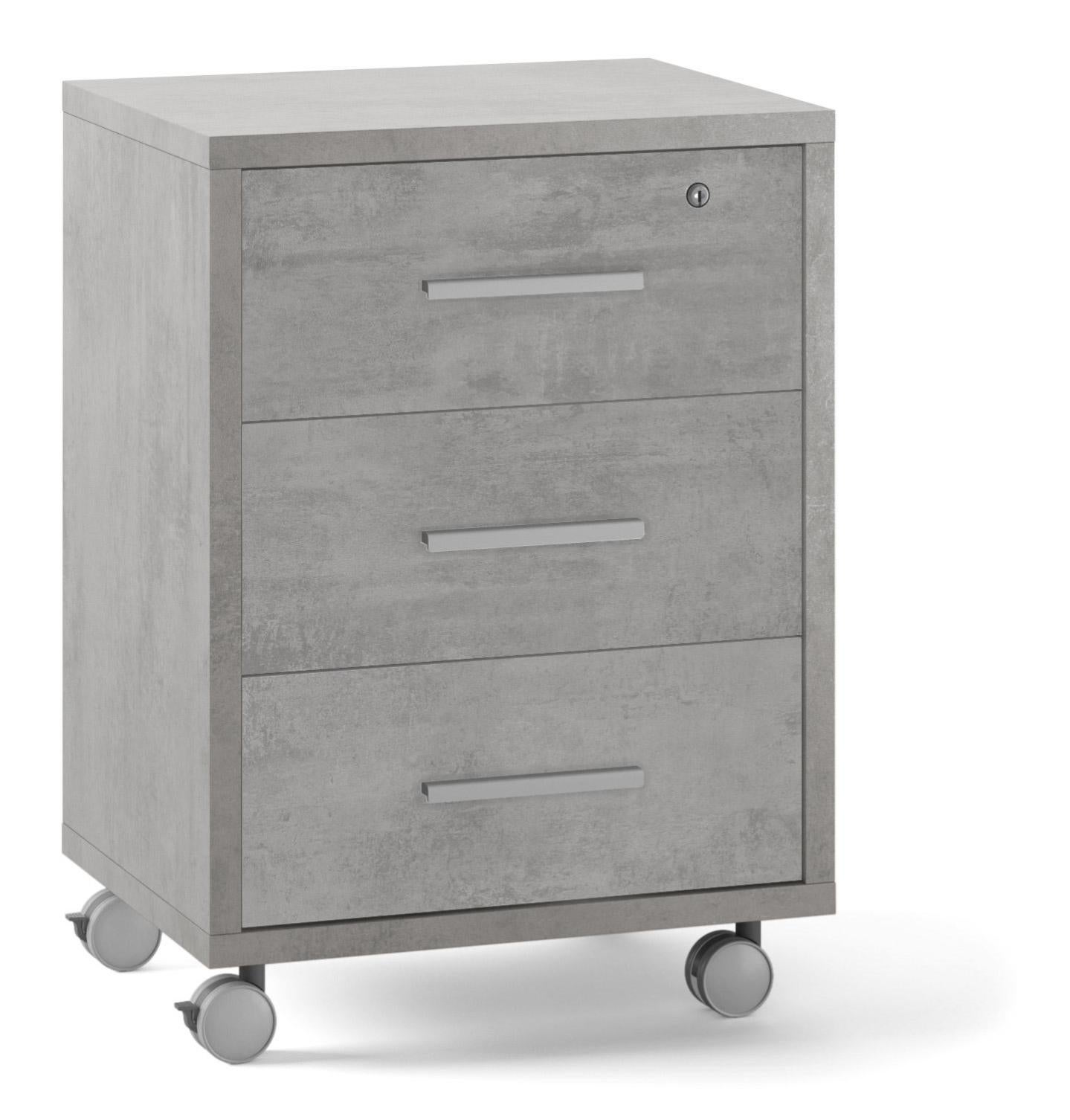 Cassettiera 3 Cassetti su Ruote 51x71x41 cm Cemento | Leroy Merlin