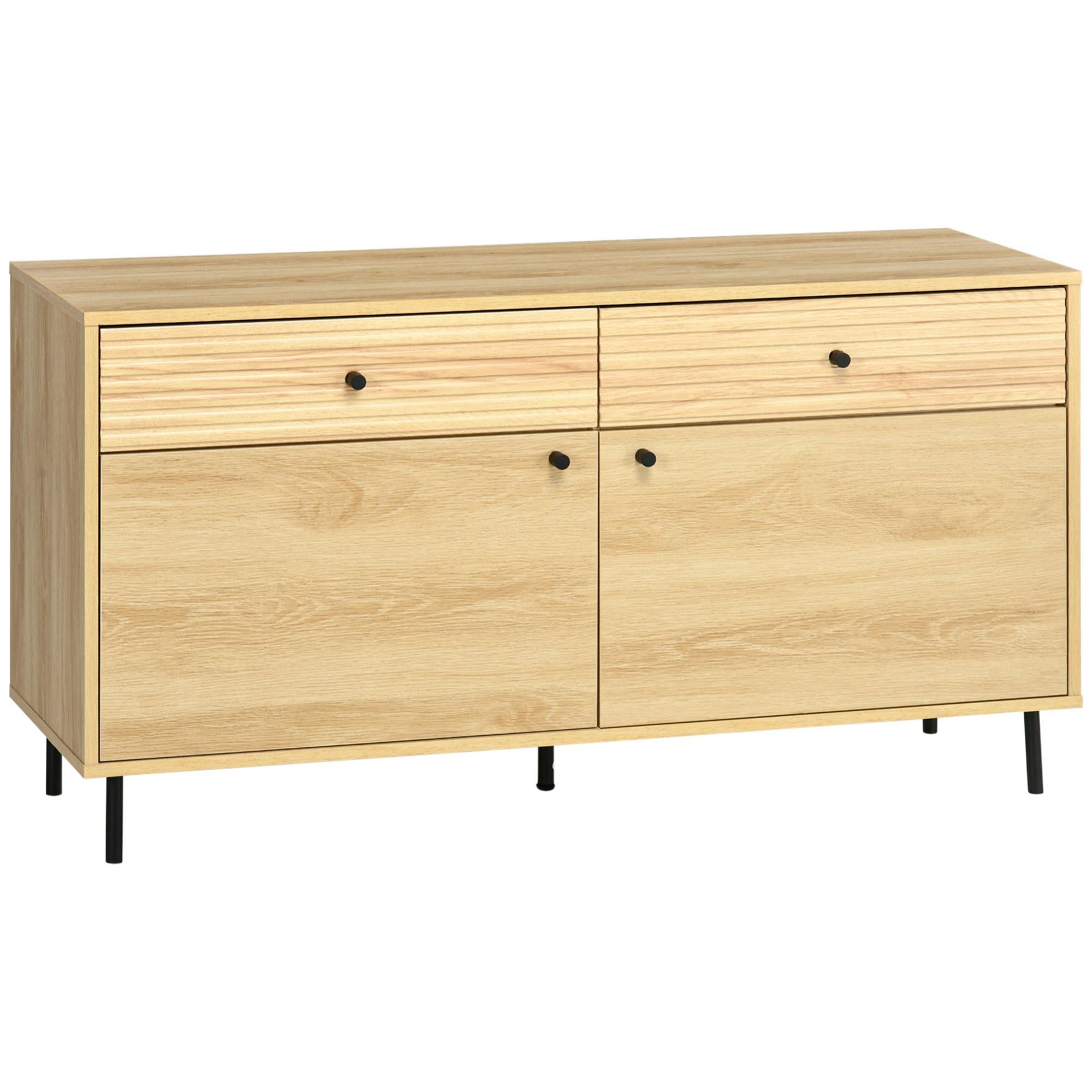 Mobiletto Basso 120x39,5x64 cm in Truciolato e Acciaio Naturale | Leroy ...