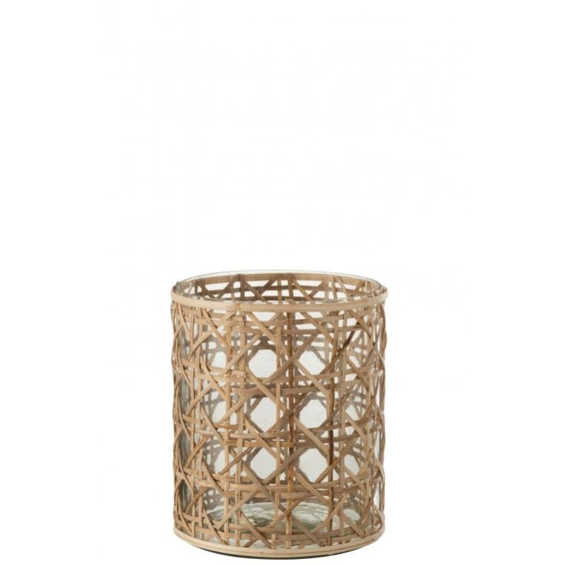 Photophore en verre naturel 13x13x15 cm | Leroy Merlin