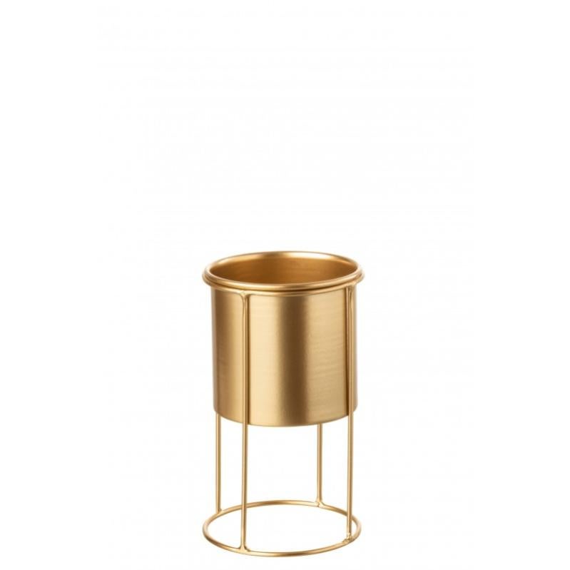 Cache pot en métal or 11x11x19 cm | Leroy Merlin