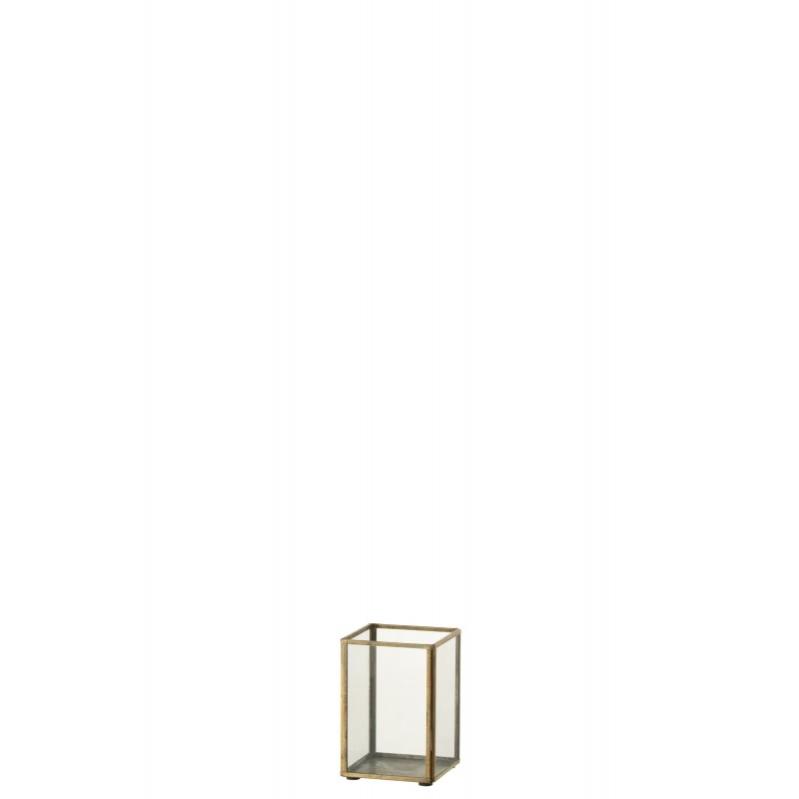 Photophore en verre Bronze 10x10x15 cm | Leroy Merlin