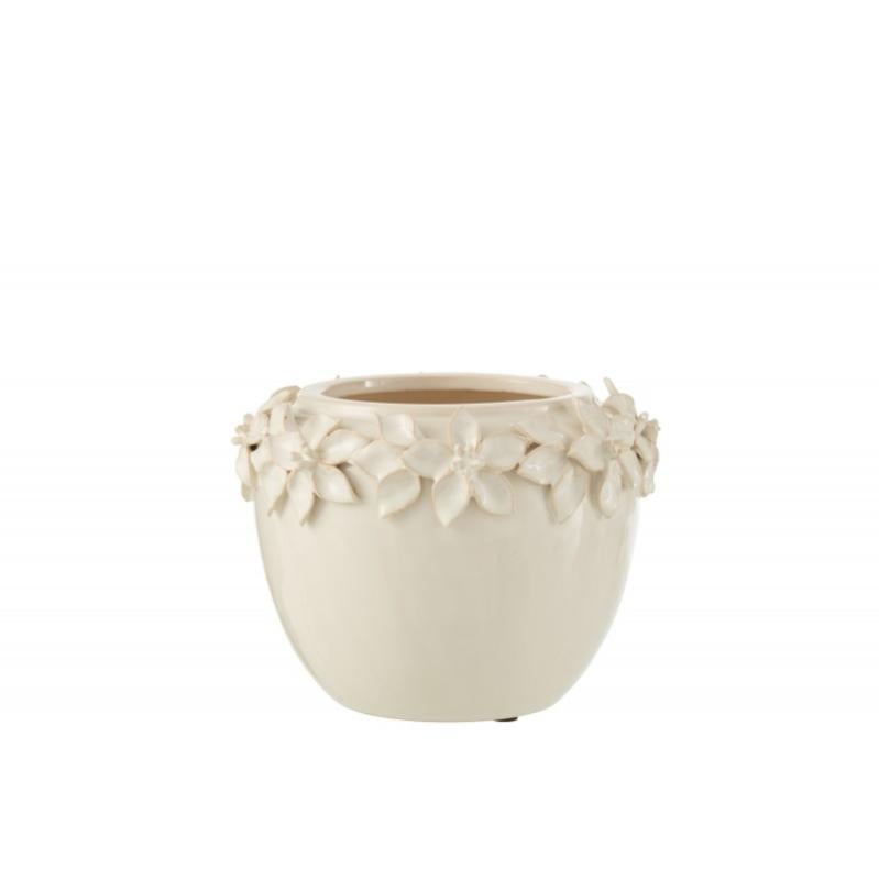 Cache pot en céramique blanc 22x22x16.5 cm | Leroy Merlin