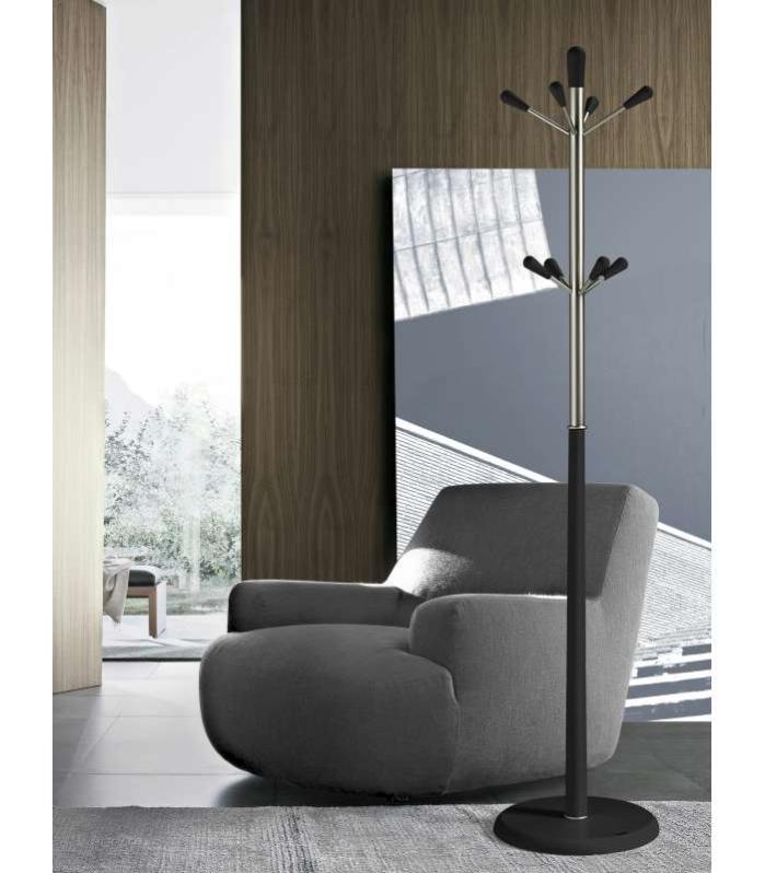 Perchero moderno mod. 414 herrajes cromo satinado lacado en negro, 180 ...