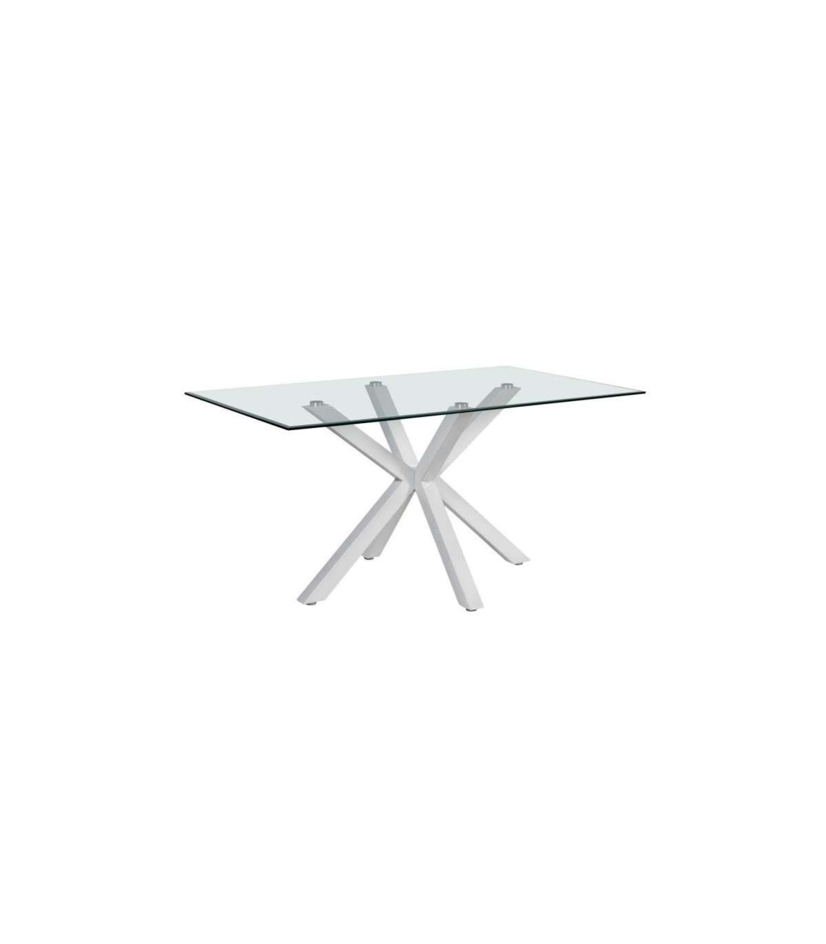 Mesa de comedor rectangular Lis acabado blanco, 75cm(alto) 150cm(ancho ...