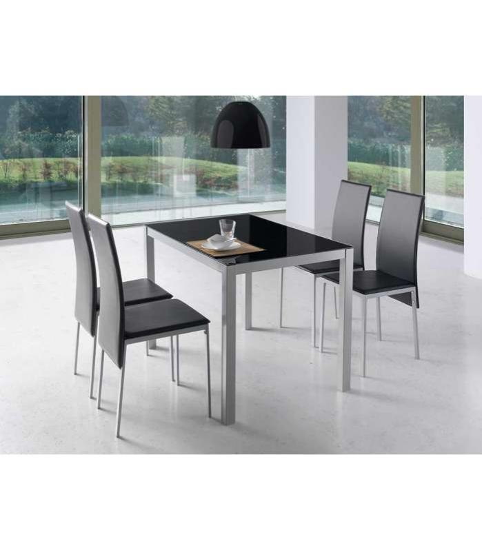 Mesa de comedor Daniela en acabado color negro. 76 cm(alto)110 cm(ancho ...