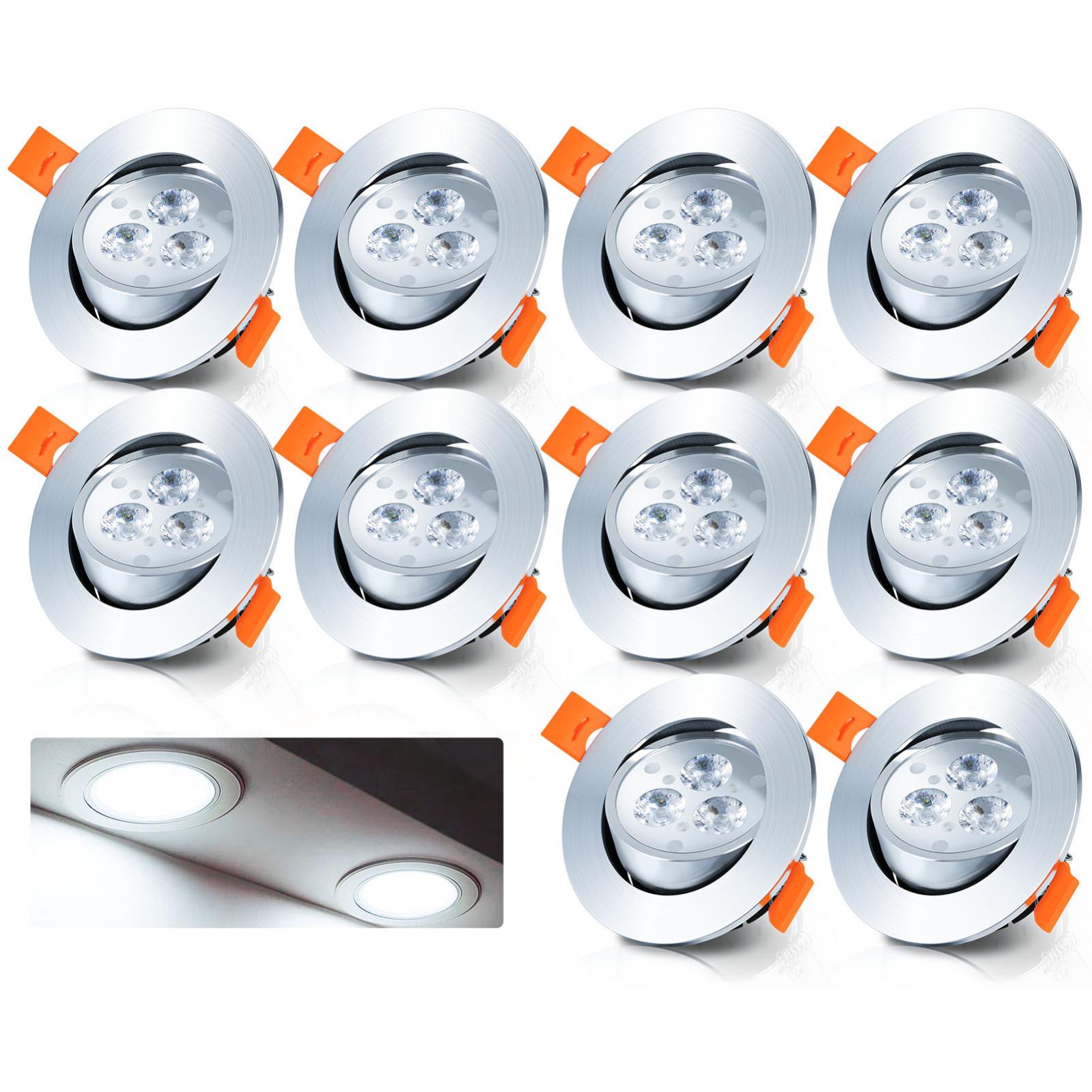 10x spots encastrables LED spots de plafond 3W blanc froid spot encastrable orientable | Leroy ...