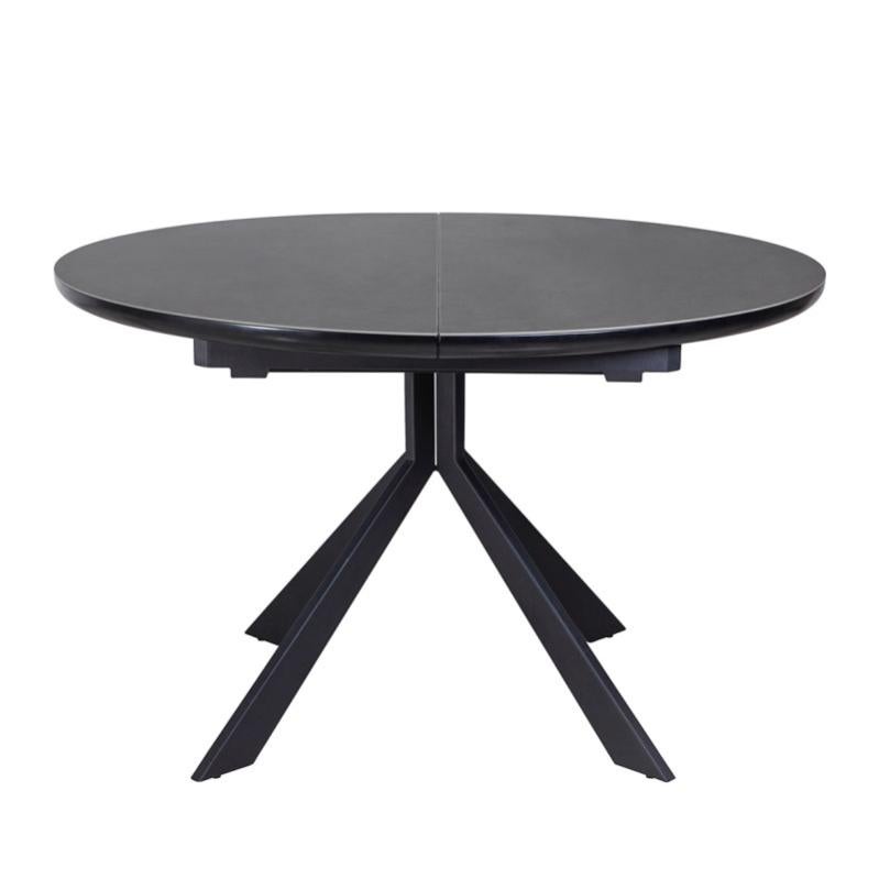 Table ronde extensible 120/160 cm céramique gris anthracite - HARDY ...