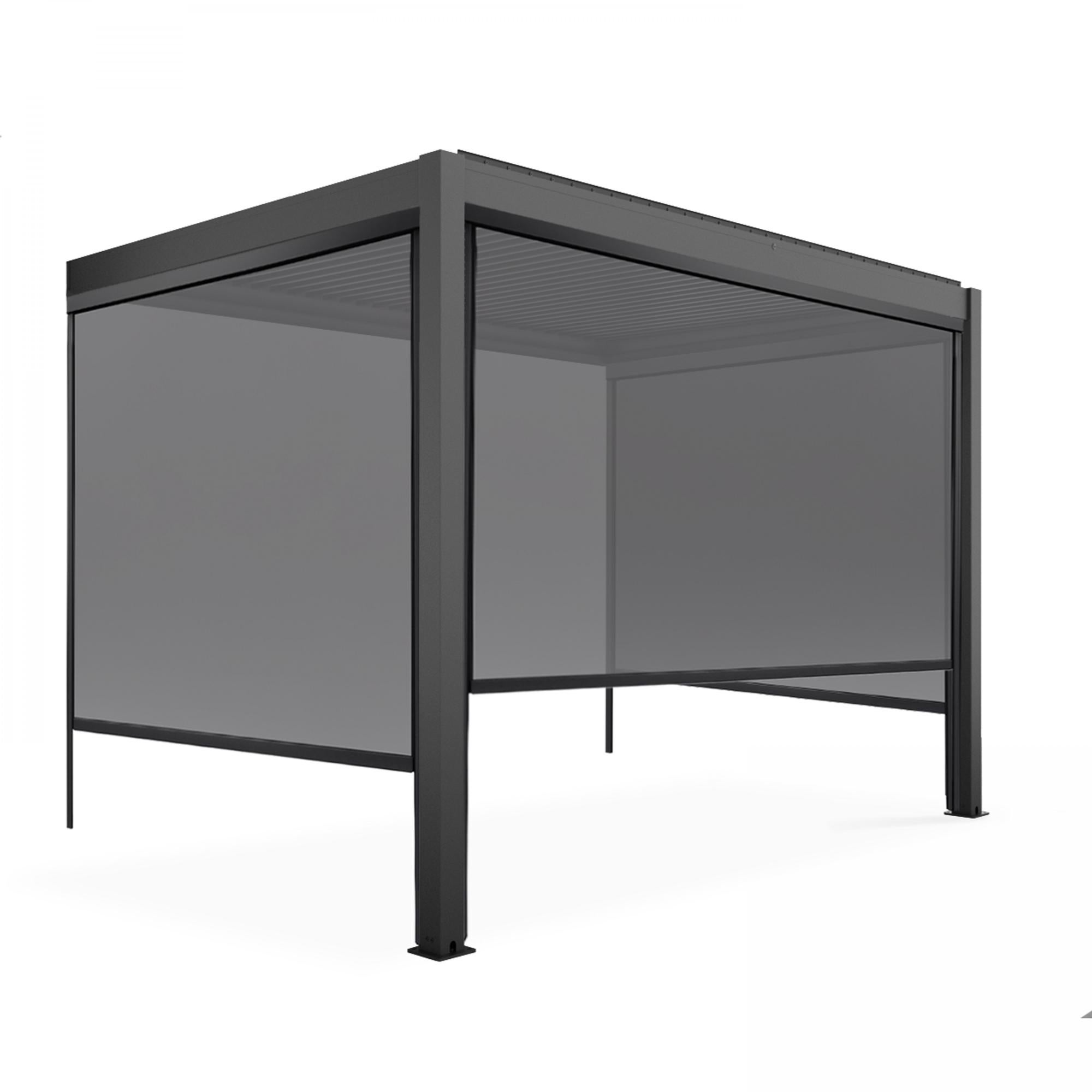 Pergola bioclimatica ad angolo 3x3m e 3 tende 2,66x2,4m - Oviala ...