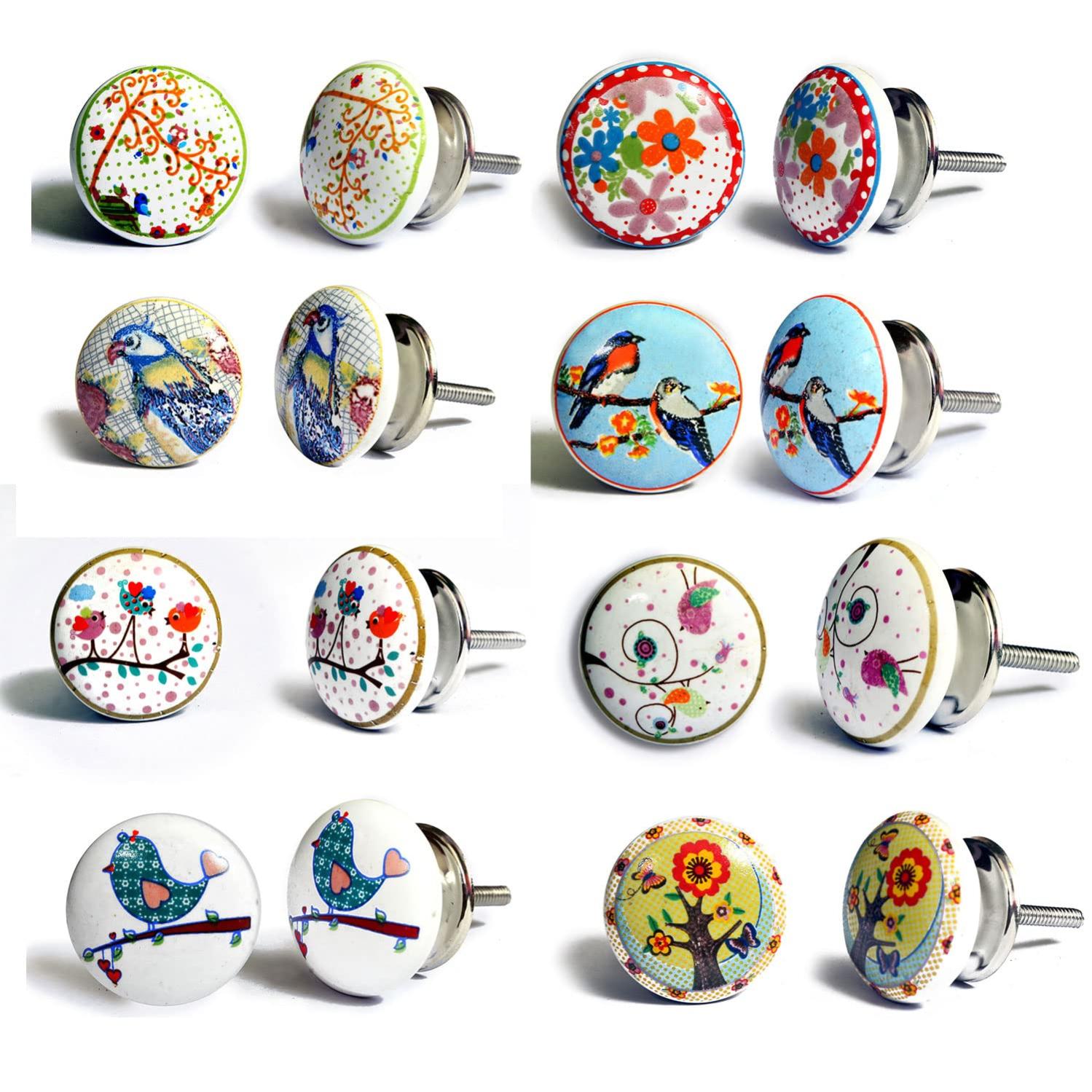 Set Di 8 Stunker In Ceramica Design Di Uccelli E Decorazioni Da ...