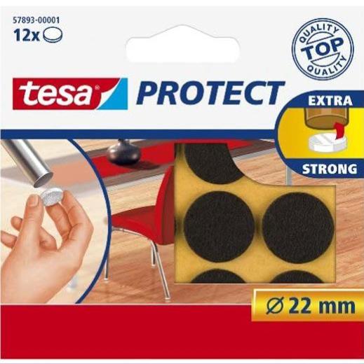 Tesa fieltro protector antirasgu os diametro 22 mm marr n -blister 12u ...