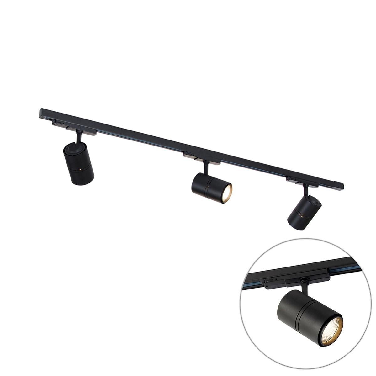 Sistema di binari nero con LED dimmerabile a 3 luci trifase sinistro - Righello | Leroy Merlin