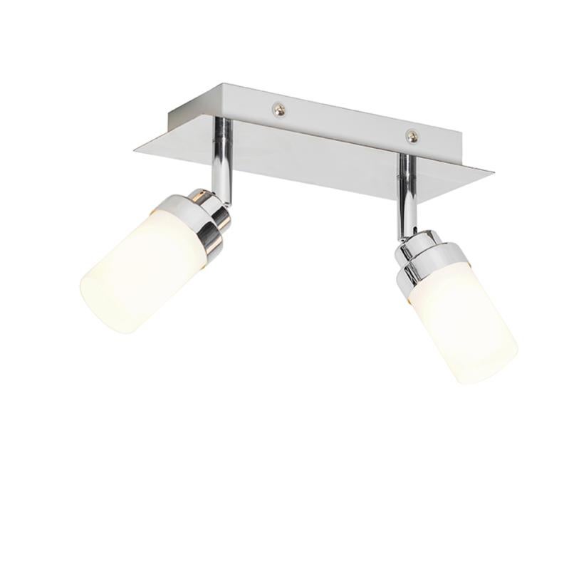 Foco baño moderno acero 2 luces IP44 - Japie | Leroy Merlin