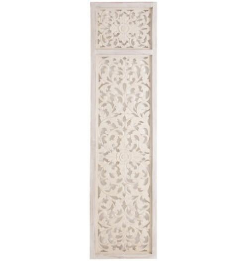Porte décoration orientale bois blanc décapé Prisca | Leroy Merlin