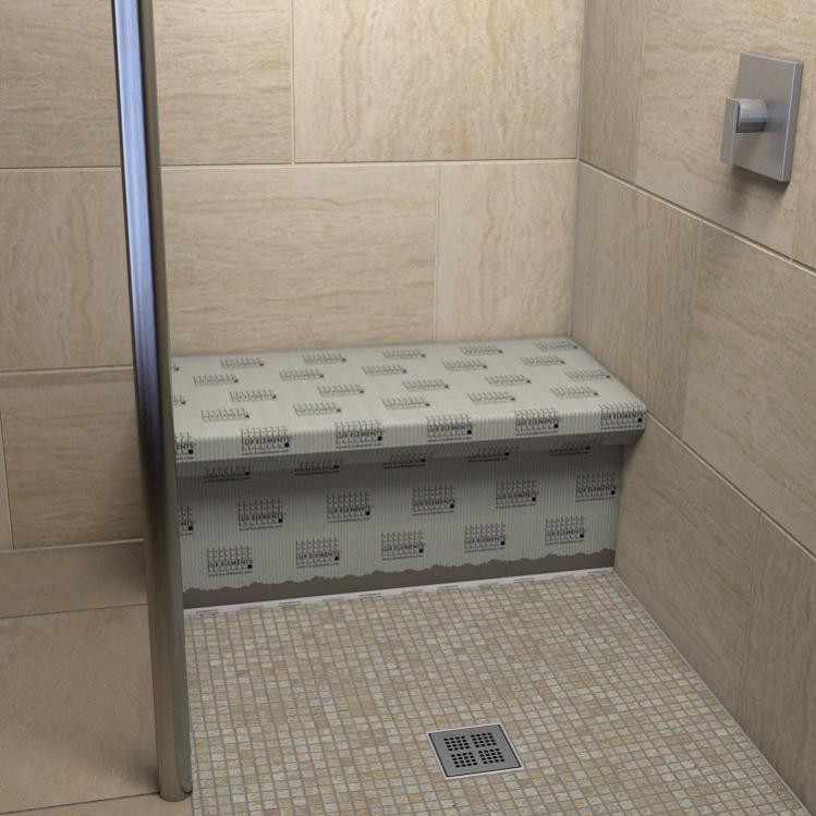 Banquette à carreler pour espace de douche de forme SIZE (longueur 800 ...