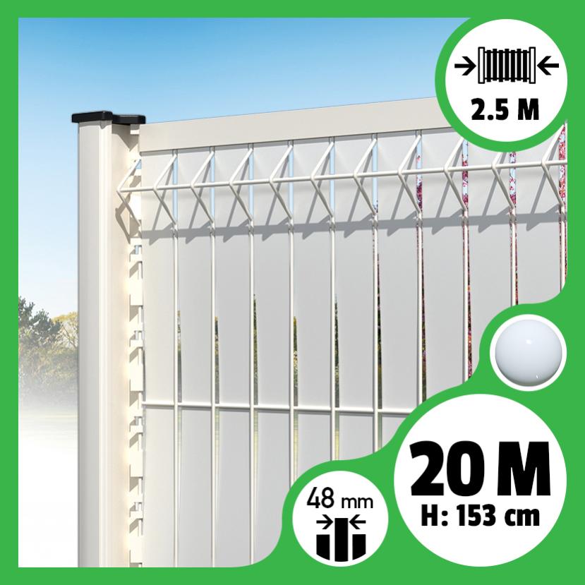Kit 20m occultation lattes aluminium pour panneau rigide maille 55 - H ...