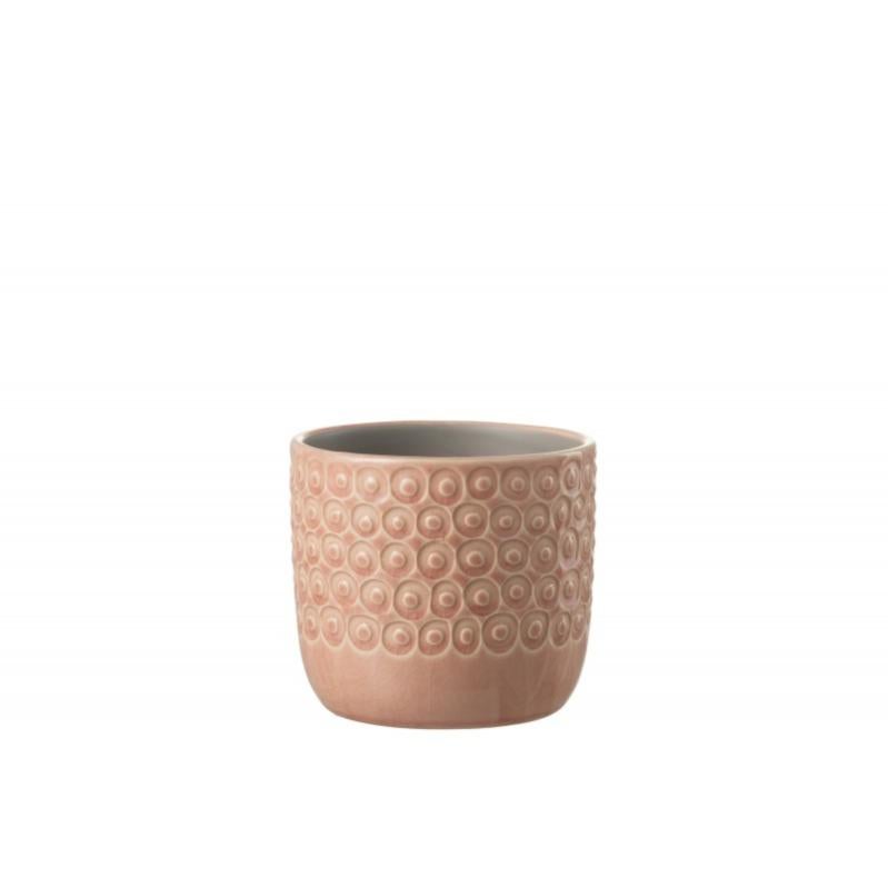 Cache pot en céramique rose 12x12x11.5 cm | Leroy Merlin