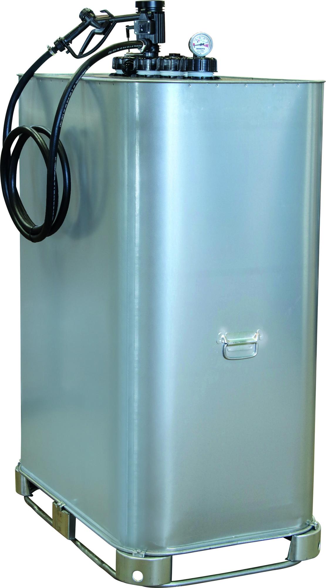 CUVE STOCKAGE FUEL GALVA DOUBLE PAROI ADR 999L STATION 230V 35L/MIN ...