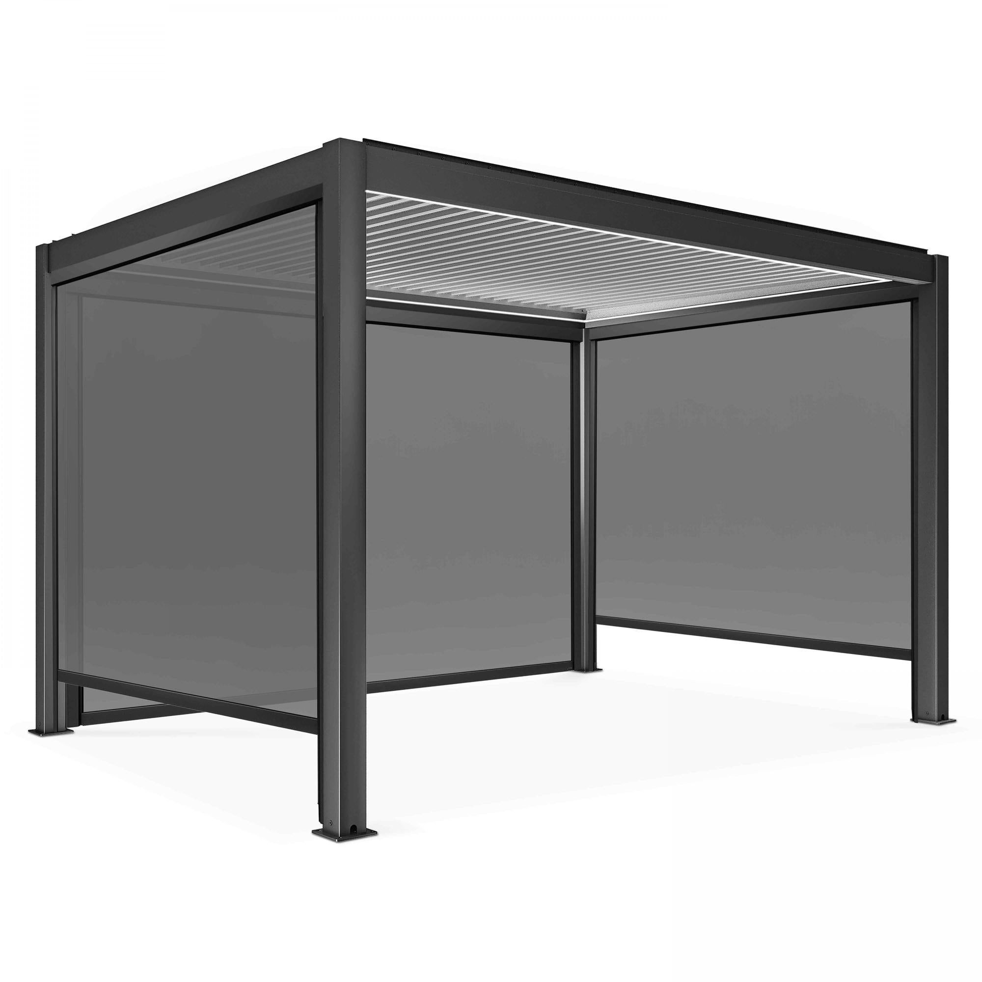 Ergola bioclimatica autoportante illuminata 3x4m e 3 tende | Leroy Merlin