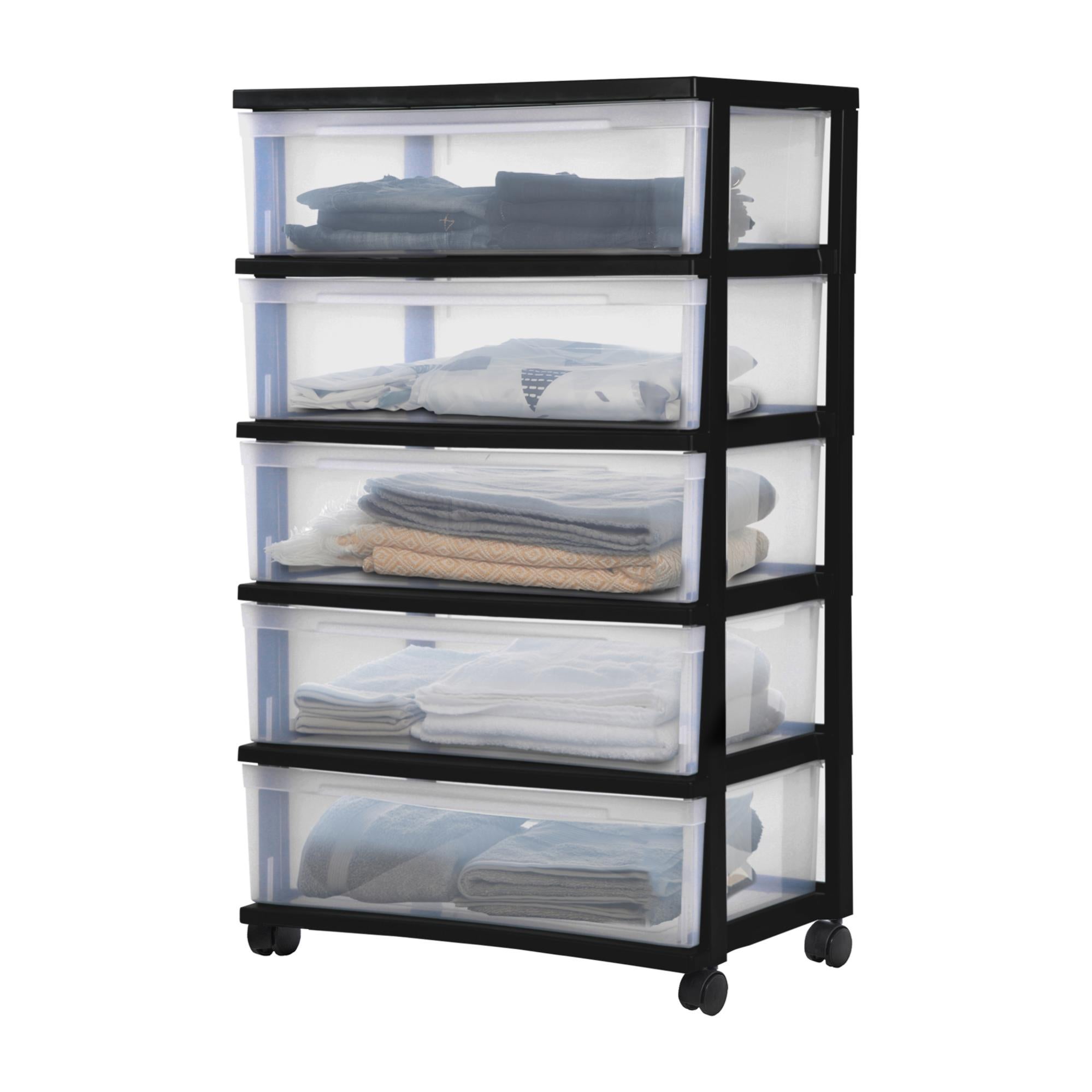 Iris Ohyama, Tour de rangement plastique, Tour avec tiroirs, 5 L ...