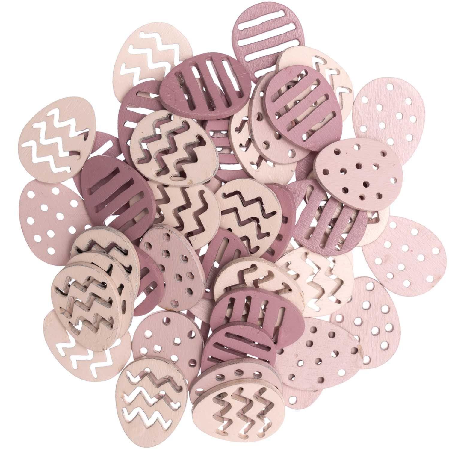 48 Confettis en bois - Oeufs Pâques - Rose - Rico Design | Leroy Merlin