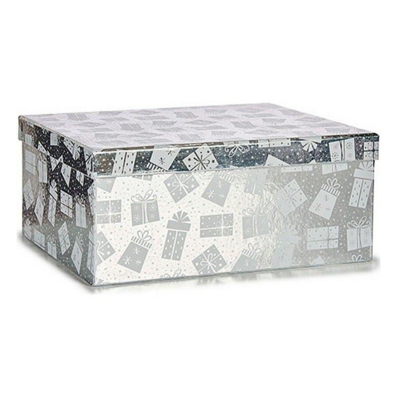 Set de boîtes décoratives Noël 10 Pièces Boîte Cadeau Argenté Carton ...
