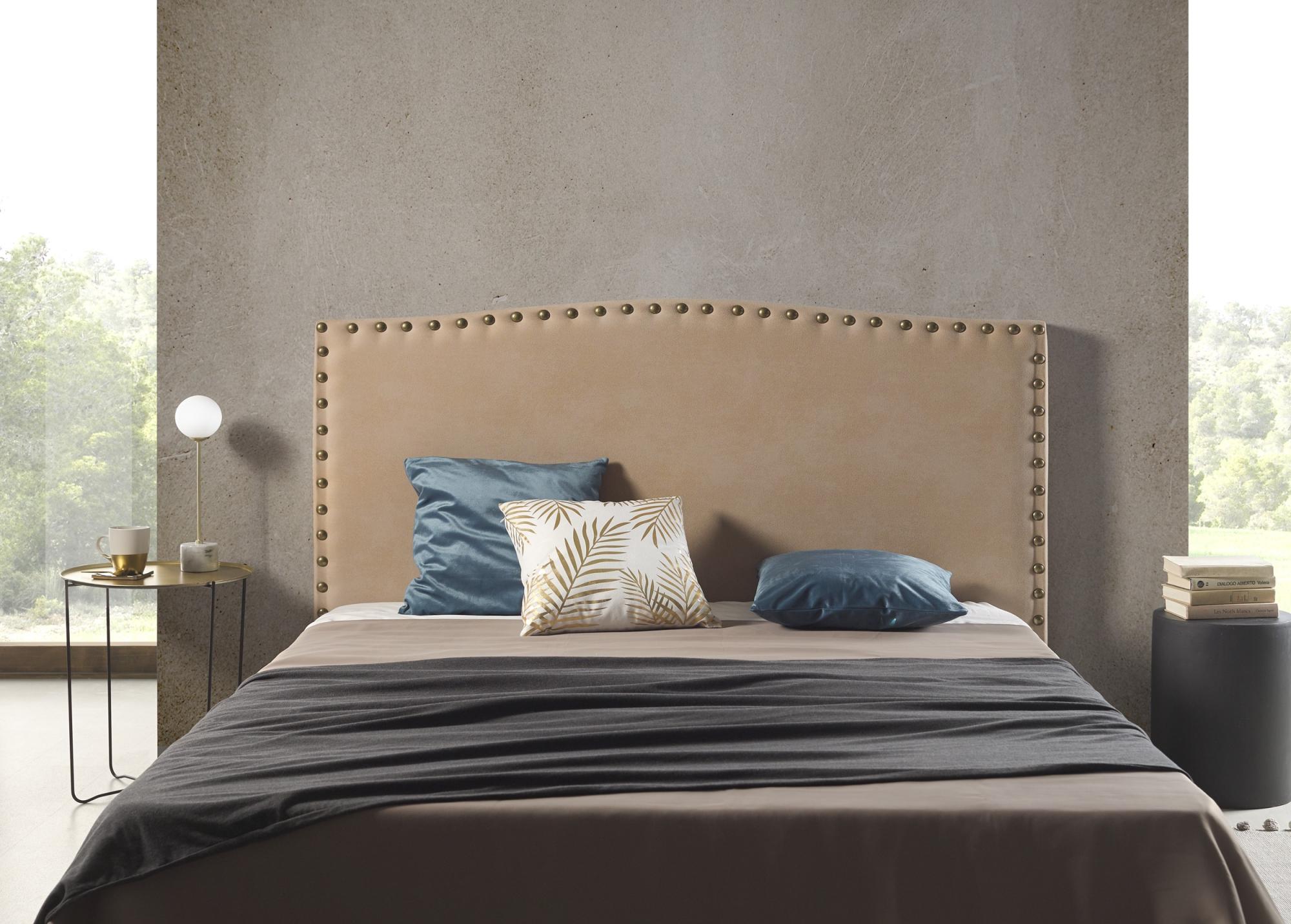 Cabecero Ambar Para Cama De 150 De Tela Camel 154X115X8 | Leroy Merlin