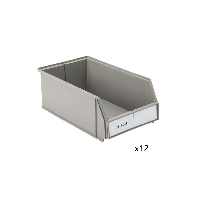 Lot de 12 Bacs à Bec Boites 9.3L TRESTON Gris 230x400x150mm - 6423-30R ...