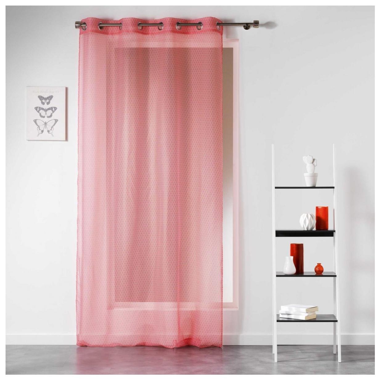 Panneau a oeillets rideau Voile Galactic corail | Leroy Merlin