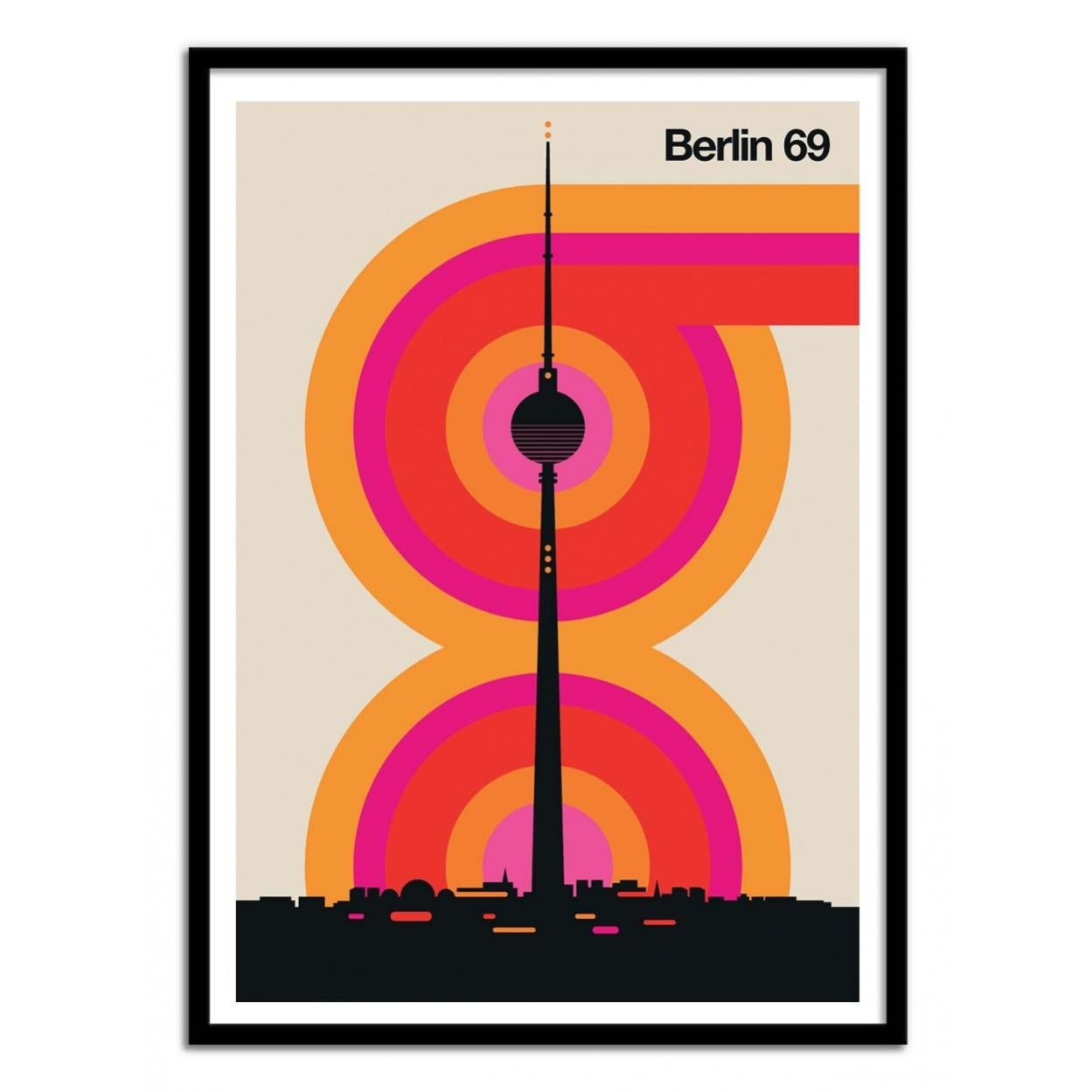 Affiche d’art et cadre noir 30 x 40 cm - Berlin 69 - Bo Lundberg ...