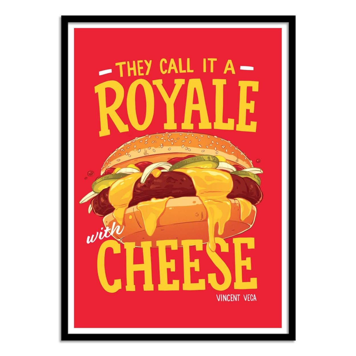 Art-Poster - Royale with cheese - Barrie Jones - con marco negro 30 x ...