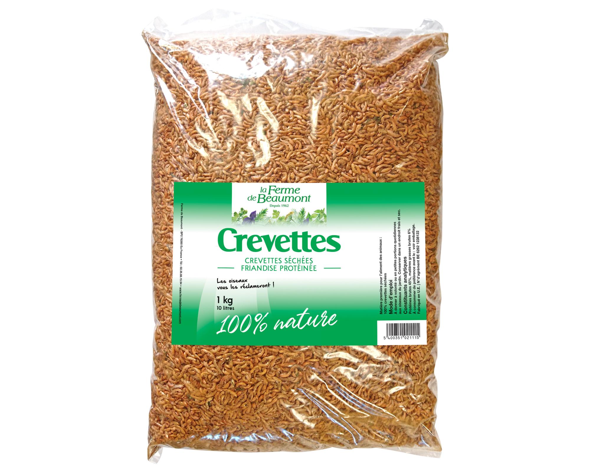 Crevettes séchées déshydratées Ferme de Beaumont 1 kg / 10 litres ...