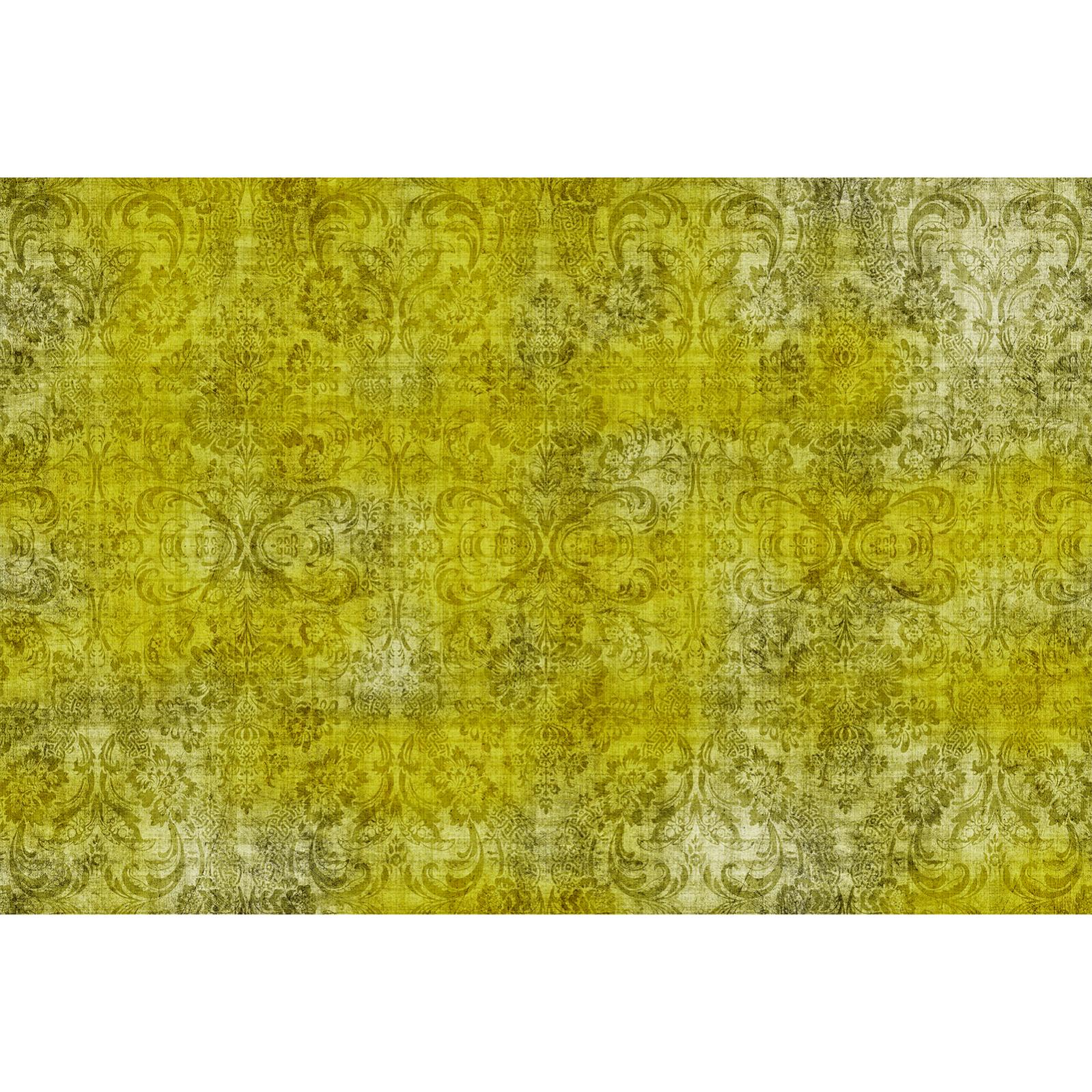 Papier peint panoramique baroque jaune Tapisserie panoramique graphique ...