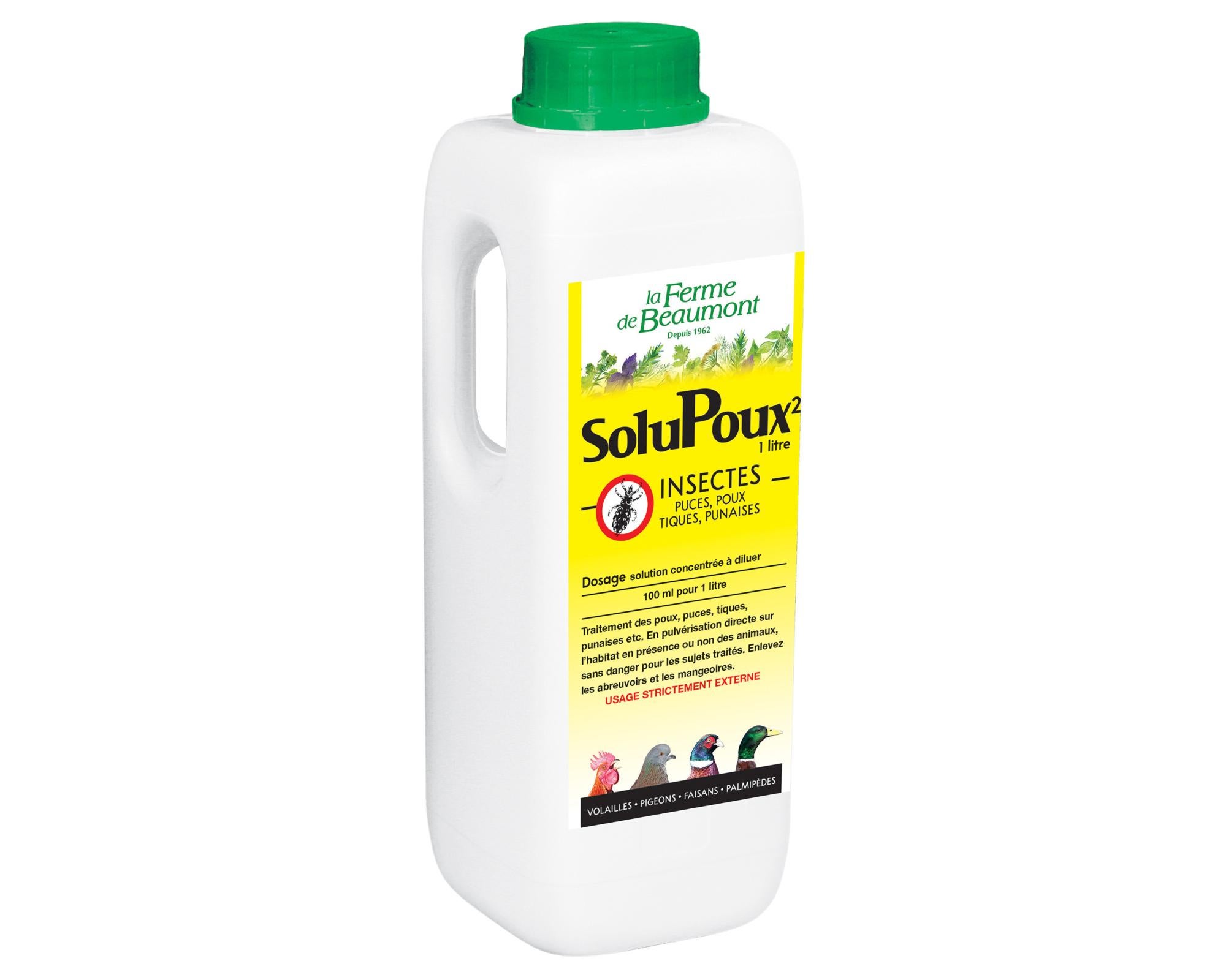 SoluPoux² 1 litre Ferme de Beaumont • anti-insectes pour poulailler ...
