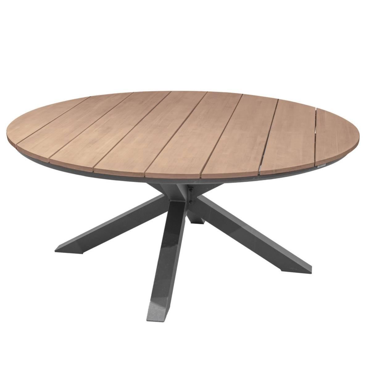 Table de jardin ronde "Oriengo" acacia certifié FSC & graphite 8 places ...