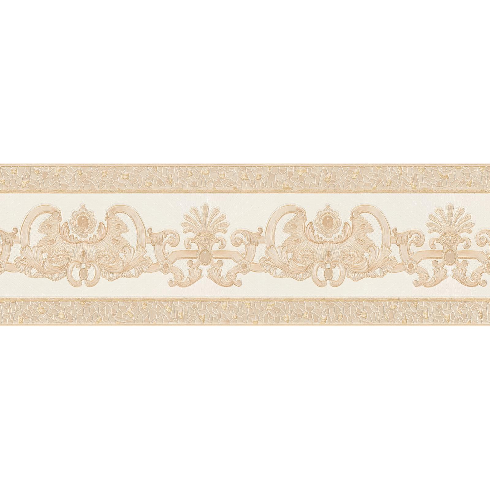 Frise papier peint élégante blanc beige crème style baroque Frise ...