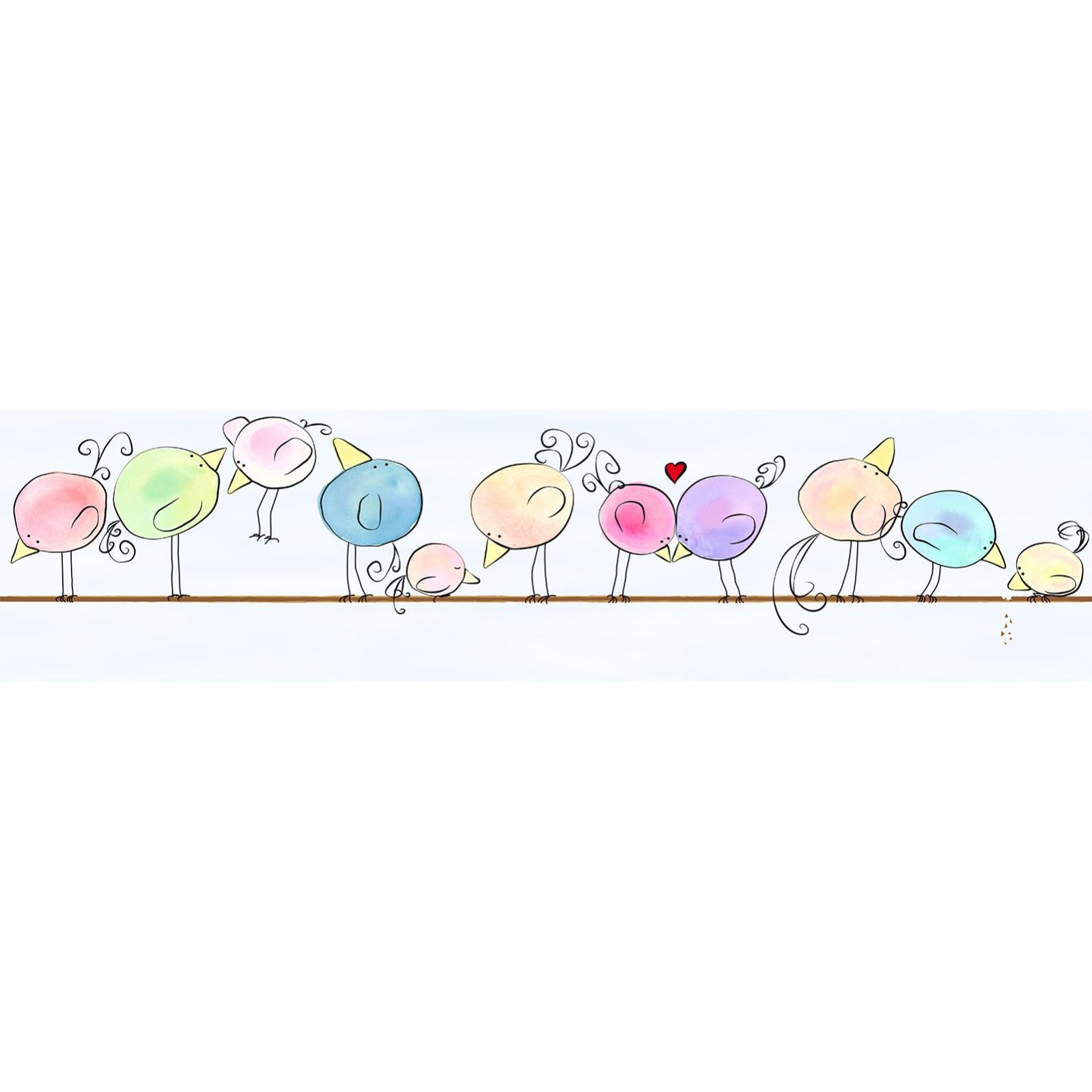Frise murale enfant avec des oiseaux colorés Frise papier peint idéale ...