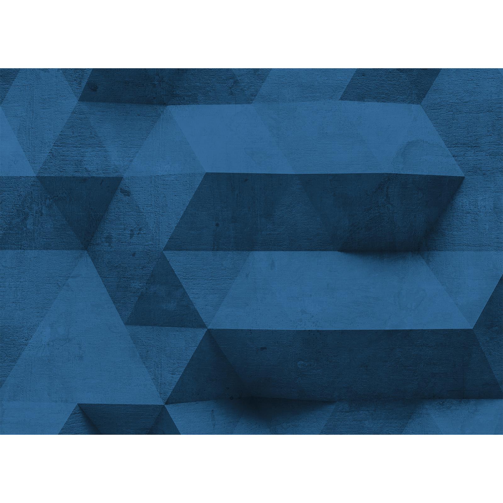 Papier peint panoramique géométrique bleu Tapisserie panoramique bleue ...