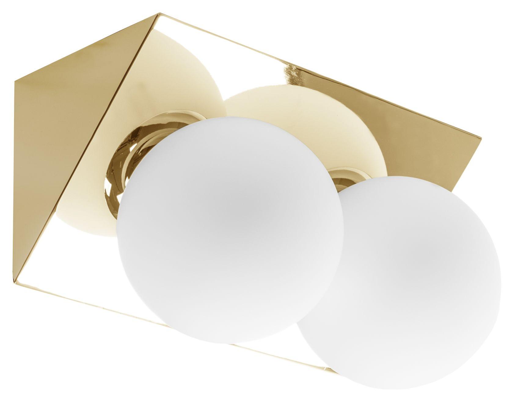 APPLIQUE DA PARETE APP1229-2W ORO METALLO VETRO E27 2-PUNTI LUCE ...