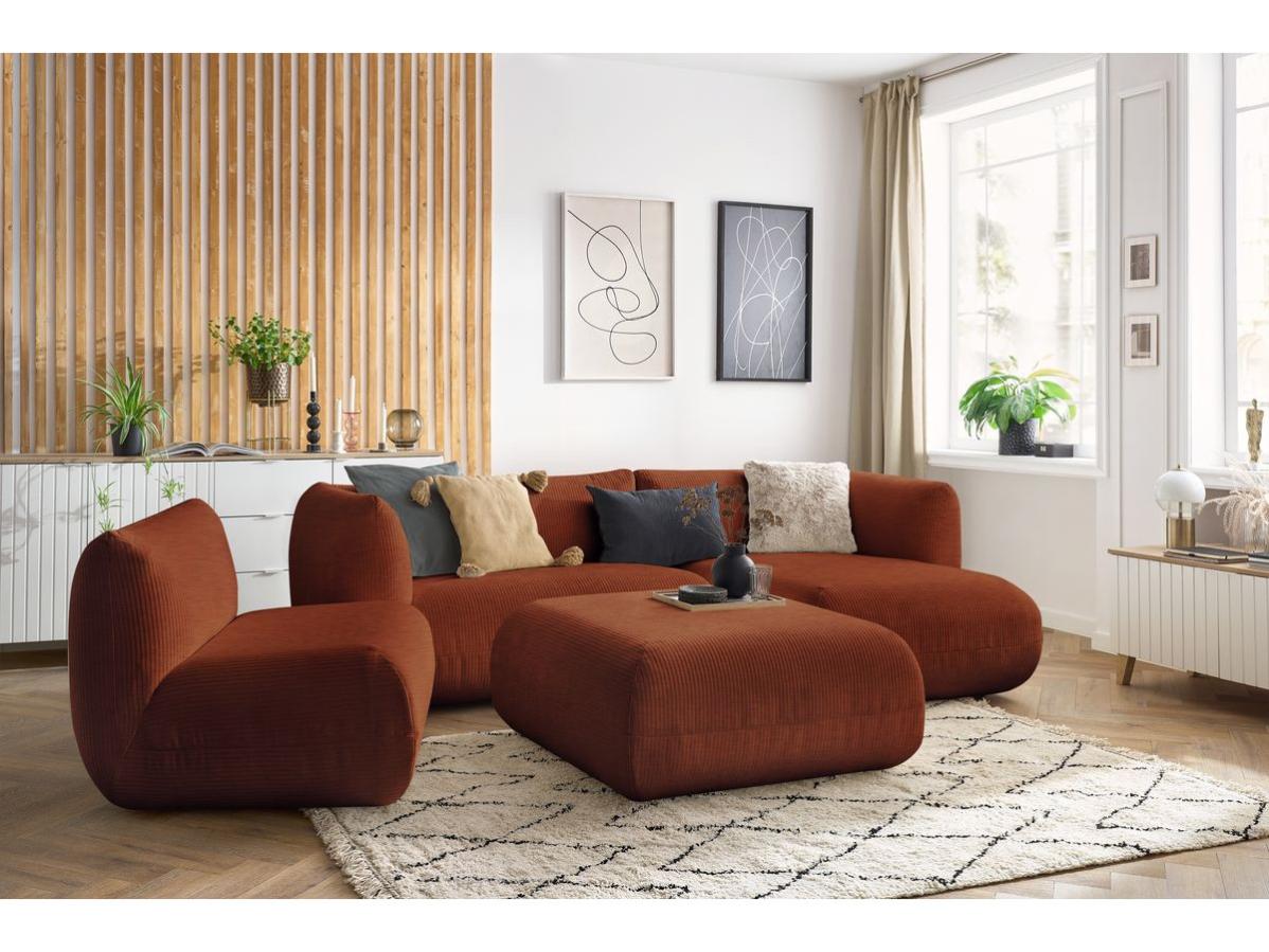 BOBOCHIC Canapé d'angle fixe modulable LECOMTE avec 1 chauffeuse et 1 ...