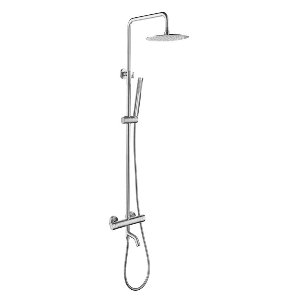 Colonne de douche et bain thermostatique Nickel brossé - Corbeau ...