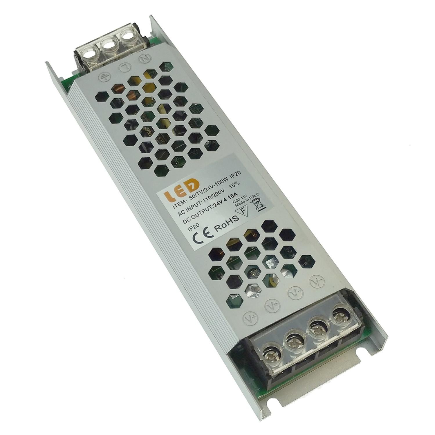 Alimentatore/Driver Slim per Striscia LED DC24V 100W 4.16A ...
