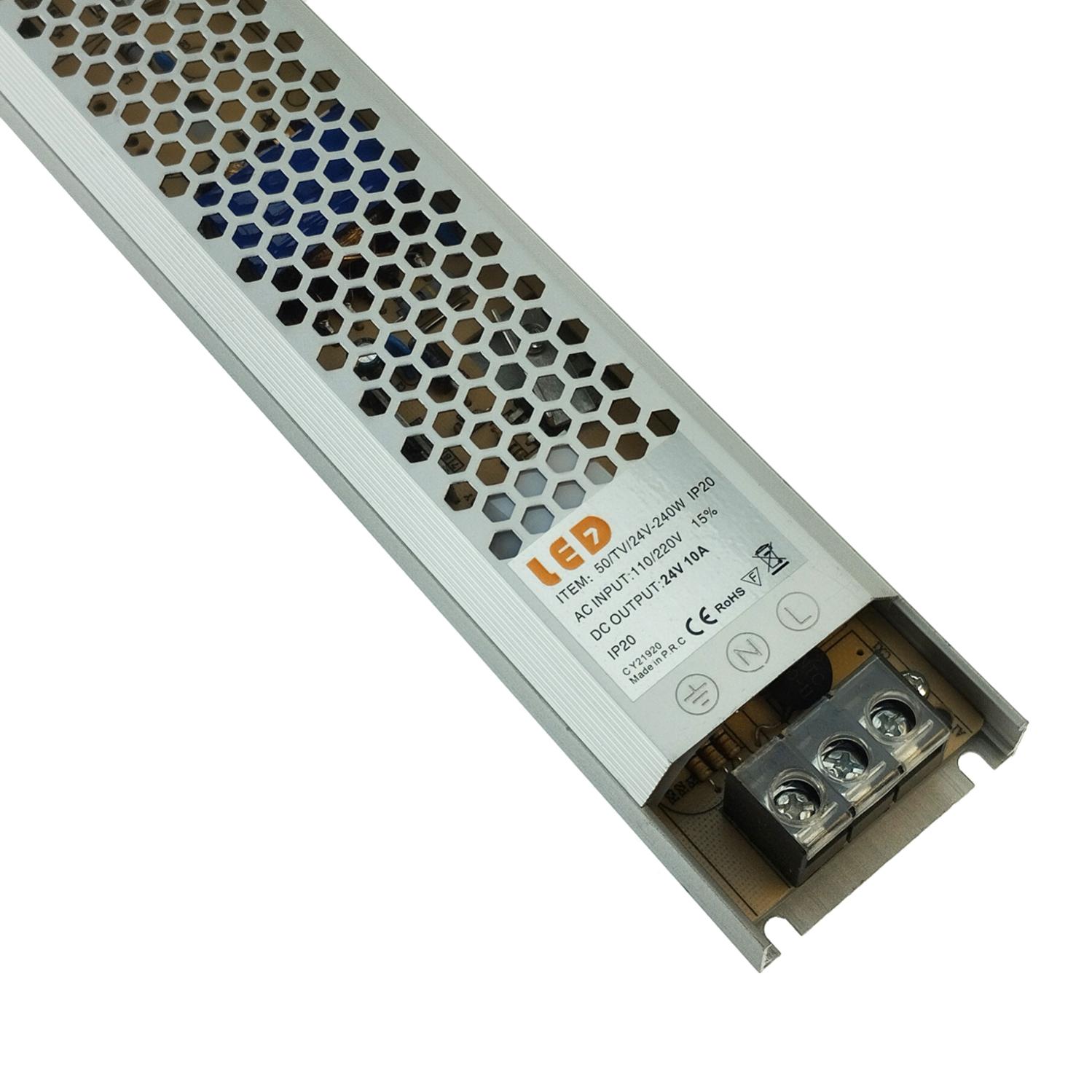 Alimentation/Driver Slim pour Ruban LED DC24V 240W 10A, transformateur ...