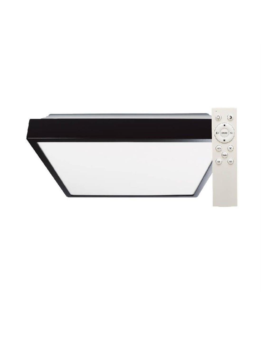 Plafonnier LED carré Andra 30W 3000K à 6500K dimmable Noir | Leroy Merlin