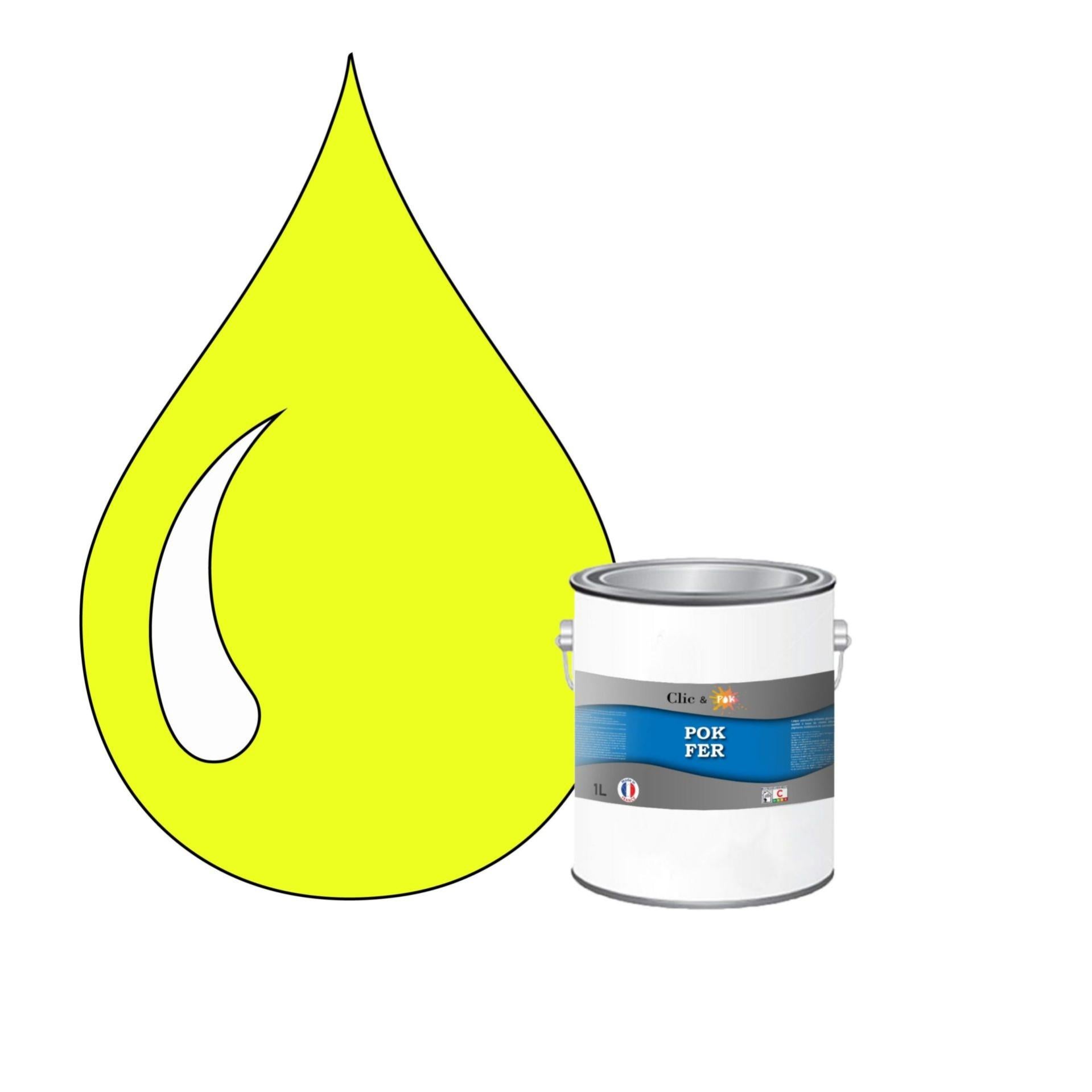 POK FER Jaune : Peinture de Finition Antirouille Laque Semi-Brillante ...